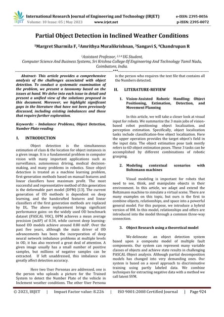 Partial Object Detection In Inclined Weather Conditions Pdf