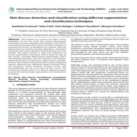 Skin disease detection and classification using different segmentation ...