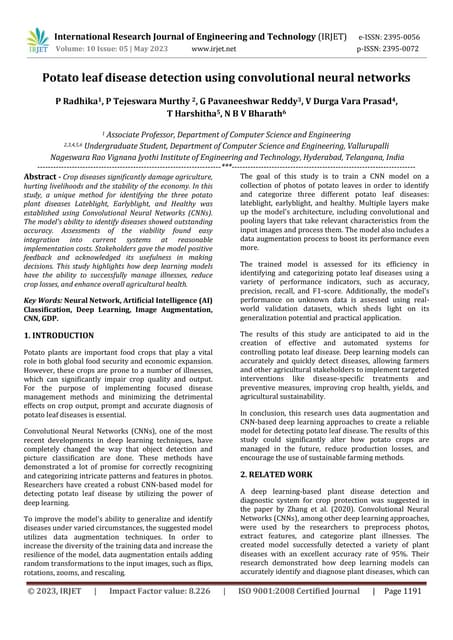 Plant Disease Prediction Using Cnn Pptx