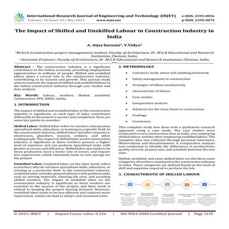 The Impact of Skilled and Unskilled Labour in Construction Industry in ...