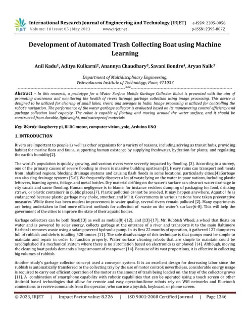 IRJET- Design and Fabrication of River Cleaning Machine | PDF ...