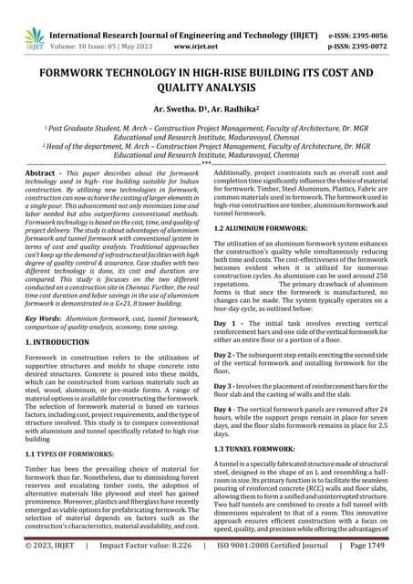 Aluminium Formwork Vs Conventional Formwork | PDF
