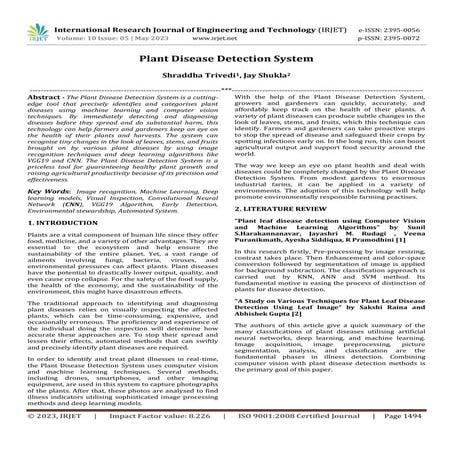 Plant Disease Detection System Pdf