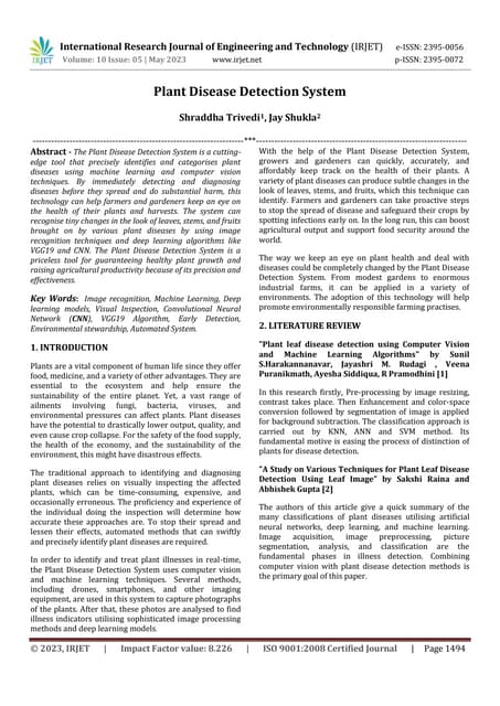 Plant Disease Detection System Pdf