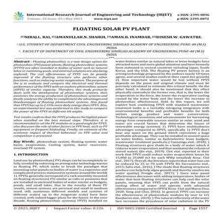 Floating Solar Pv Plant Pdf