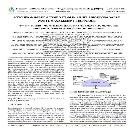 KITCHEN & GARDEN COMPOSTING IN AN SITU BIODEGRADABLE WASTE MANAGEMENT ...