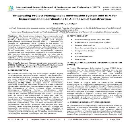 Integrating Project Management Information System and BIM for ...