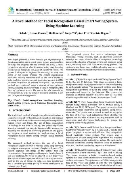 A Novel Method For Facial Recognition Based Smart Voting System Using