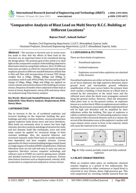Study of Blast Analysis for Structural Building | PDF