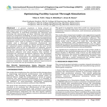 Optimizing Facility Layout Through Simulation | PDF