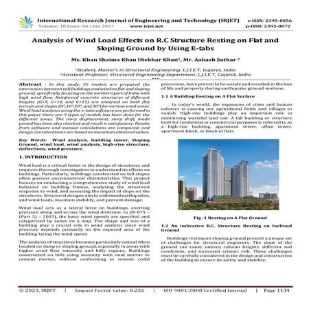 Analysis of Wind Load Effects on R.C Structure Resting on Flat and ...