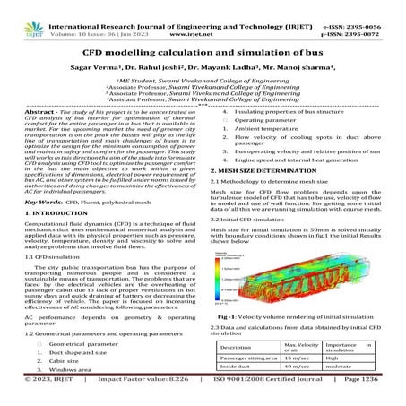 CFD modelling calculation and simulation of bus | PDF