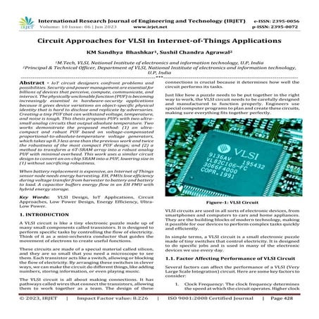 Circuit Approaches for VLSI in Internet-of-Things Applications | PDF