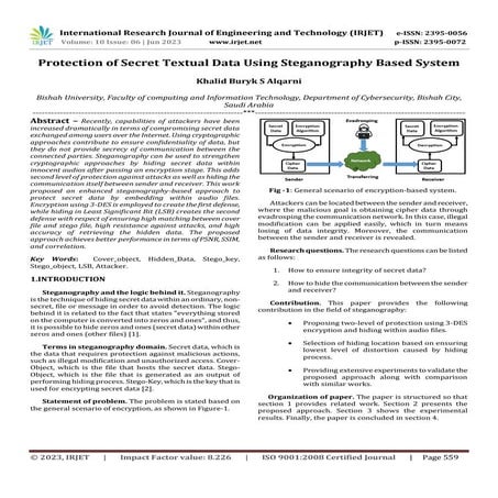 Protection Of Secret Textual Data Using Steganography Based System Pdf 1544