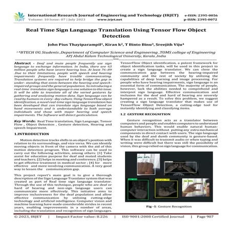Real Time Sign Language Translation Using Tensor Flow Object Detection