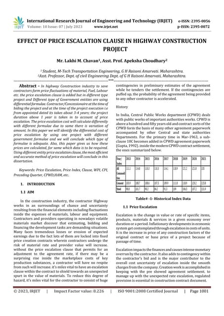 Price adjustment and escalation | PPTX