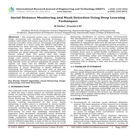 Social Distance Monitoring and Mask Detection Using Deep Learning ...