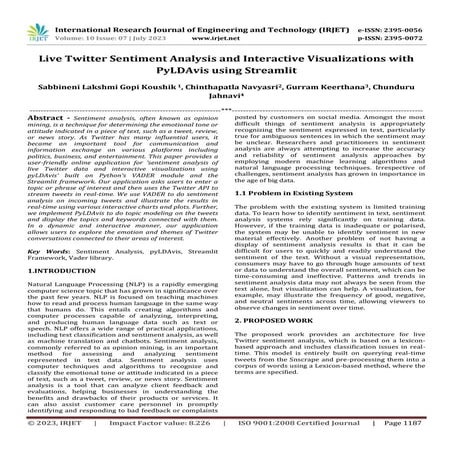 Live Twitter Sentiment Analysis And Interactive Visualizations With Pyldavis Using Streamlit Pdf 8231