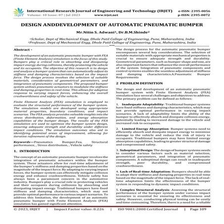 DESIGN ANDDEVELOPMENT OF AUTOMATIC PNEUMATIC BUMPER | PDF | Performance ...