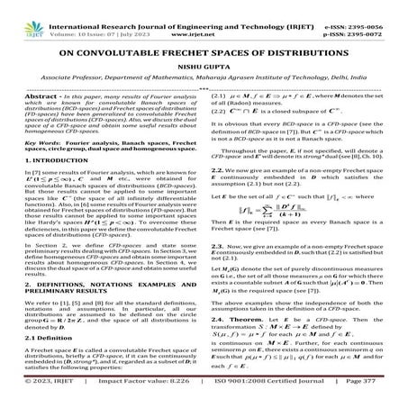 ON CONVOLUTABLE FRECHET SPACES OF DISTRIBUTIONS | PDF