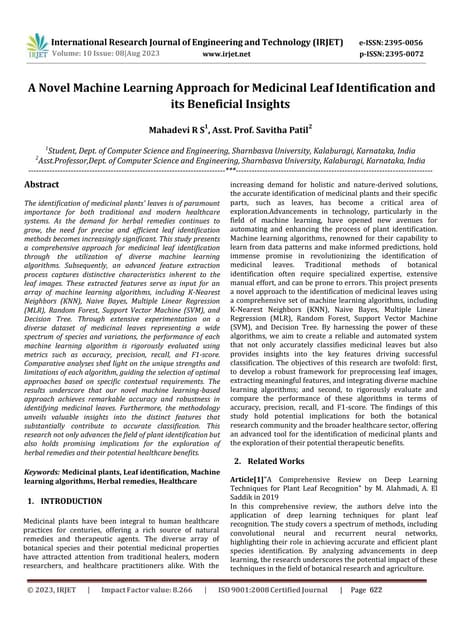 Plant Leaf Recognition Using Machine Learning: A Review | PDF