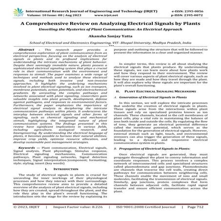 A Comprehensive Review on Analyzing Electrical Signals by Plants ...