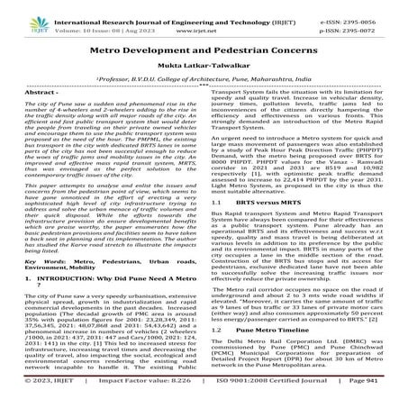 Metro Development and Pedestrian Concerns | PDF