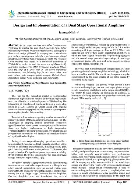 Design and Implementation of Two Stage Operational Amplifier | PDF
