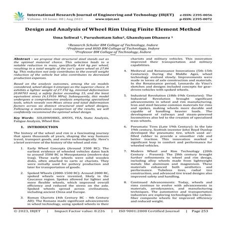 Design and Analysis of Wheel Rim Using Finite Element Method | PDF