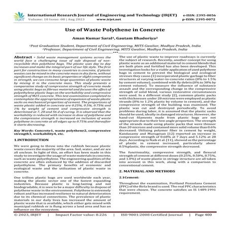 Use of Waste Polythene in Concrete | PDF