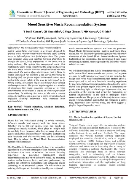 Music Recommendation Based On Facial Emotion Recognition Pptx