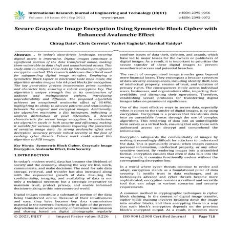 Secure Grayscale Image Encryption Using Symmetric Block Cipher With Enhanced Avalanche Effect Pdf 
