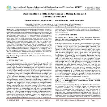 Stabilization of Black Cotton Soil Using Lime and Coconut Shell Ash | PDF