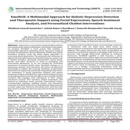 EmoWell: A Multimodal Approach for Holistic Depression Detection and ...
