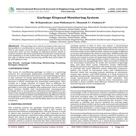 Garbage Disposal Monitoring System | PDF