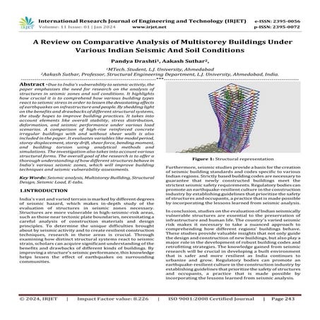 A Review on Comparative Analysis of Multistorey Buildings Under Various ...