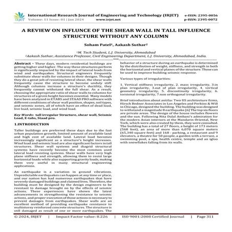 Optimization of Circular RC Frame Structure by Using Shear Wall at a ...