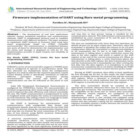 Firmware Implementation Of Uart Using Bare Metal Programming Pdf 4300
