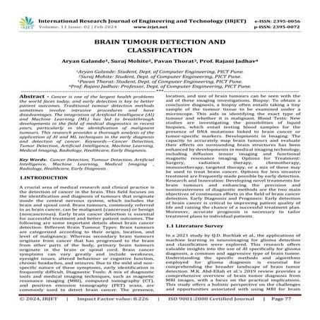 Brain Tumour Detection And Classification Pdf Free Download