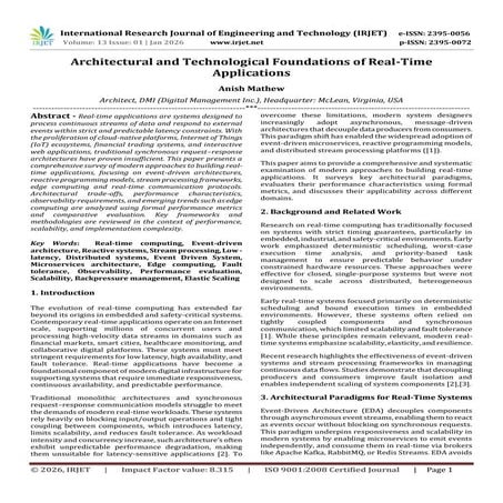 Architectural and Technological Foundations of Real-Time Applications ...