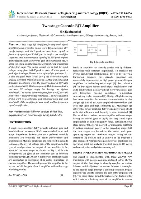 multistage amplifiers analysis and design | PPT | Computer Networking | Computing
