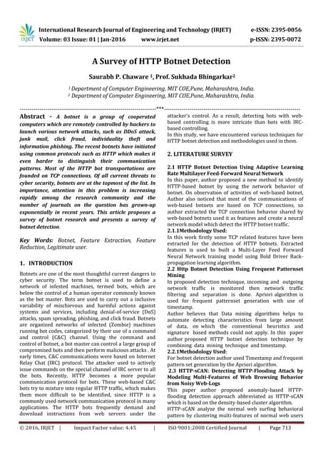 A Survey Of Botnet Detection Pdf