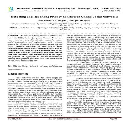 Detecting and Resolving Privacy Conflicts in Online Social Networks | PDF