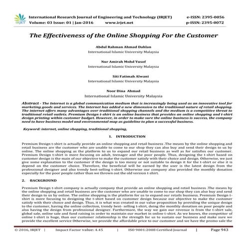 The Effectiveness of the Online Shopping for the Customer | PDF