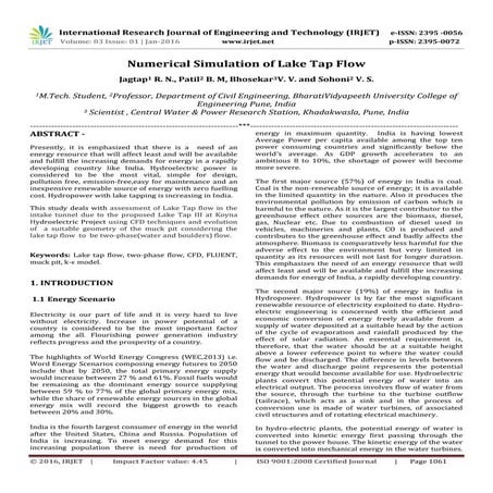 Numerical Simulation of Lake Tap Flow | PDF