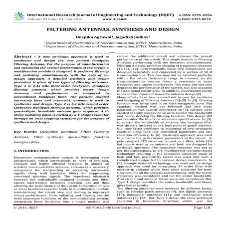 Filtering Antennas: Synthesis and Design | PDF | Radio Control | Hobbies & Interests