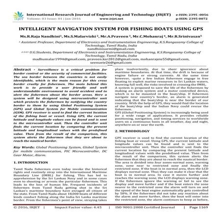 Intelligent Navigation System for Fishing Boats Using GPS | PDF