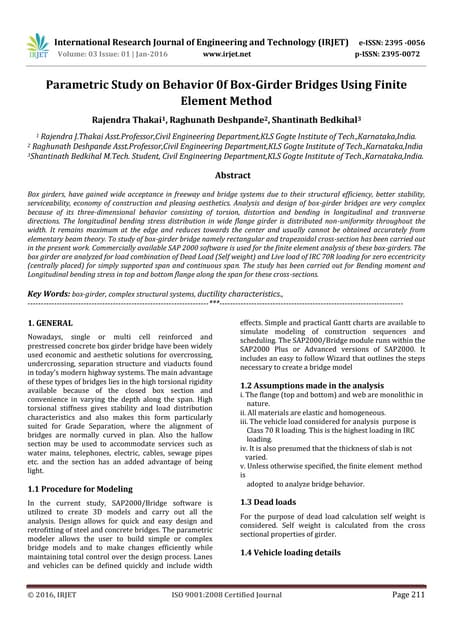 Analysis & design of T-Beam bridge | PPTX