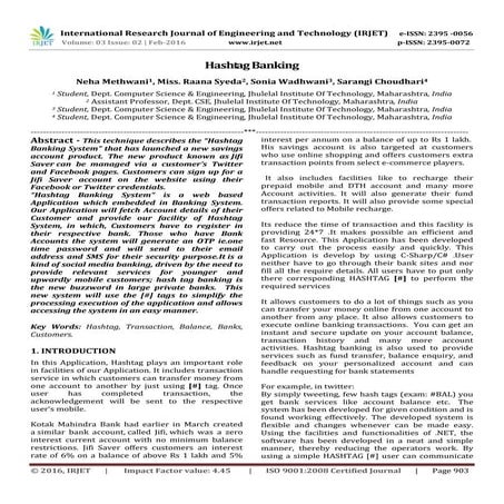 Hashtag Banking | PDF