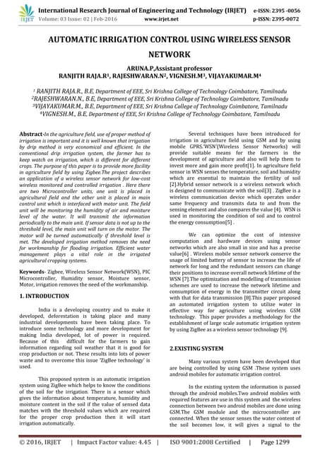 Smart Irrigation ppt | PPTX | Agriculture | Industries